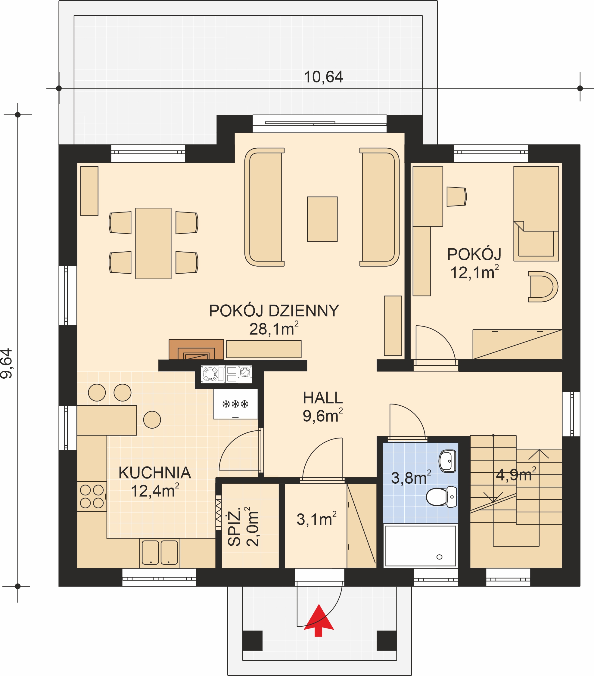 APS 032 NEW + P | ARCHI-PROJEKT | gotowe projekty domów jednorodzinnych ...